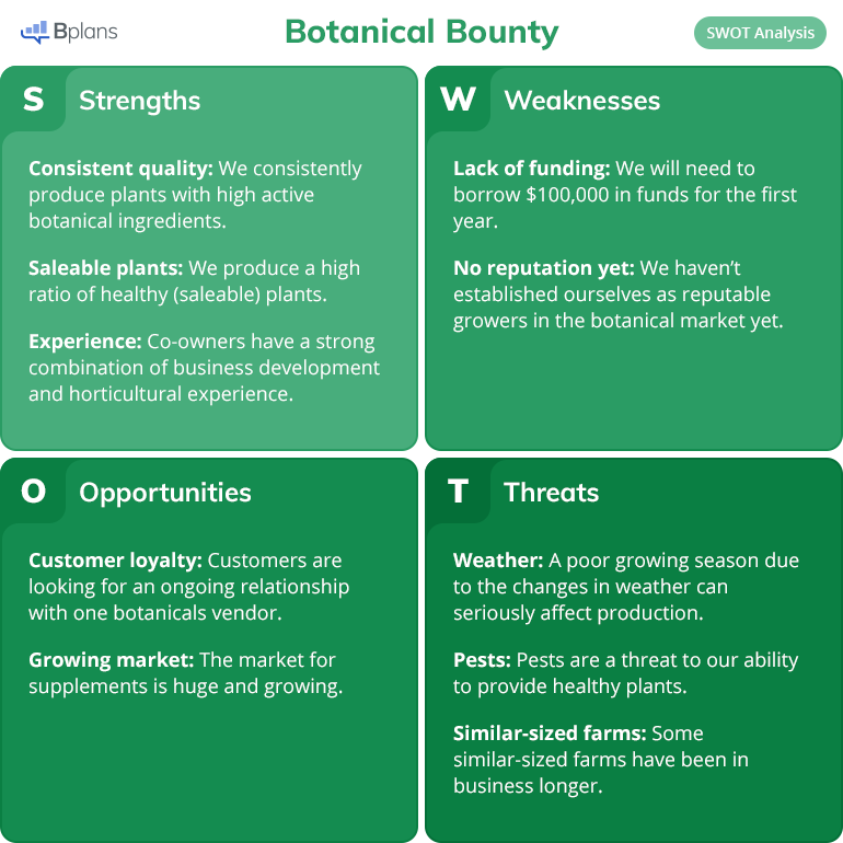 SWOT Analysis Examples Bplans 2022 